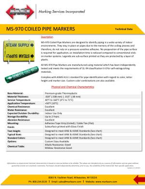 MS-970 Coiled Pipe Markers | Marking Services Incorporated